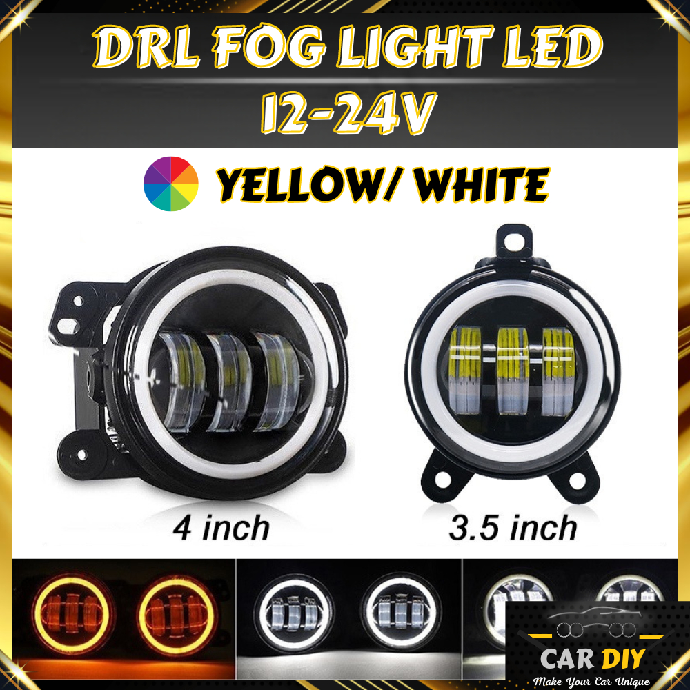 CAR DIY 2 Pcs 3.5 / 4 Inch LED Fog Lights 60W Amber Yellow CREE Led ...