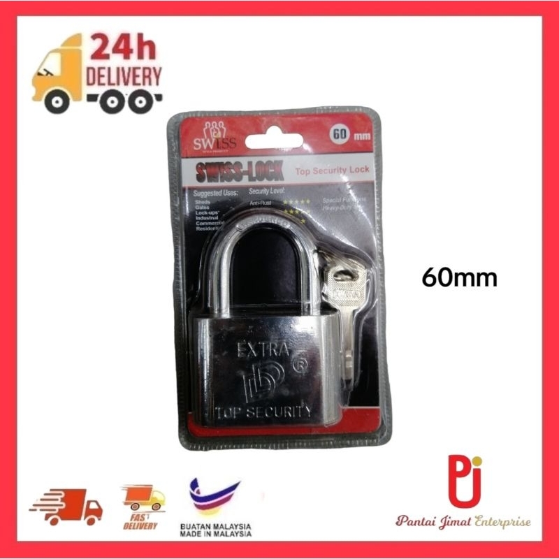 SWISS Lock 60mm/kunci mangga/padlock besi | Shopee Malaysia
