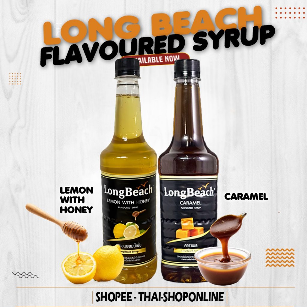 Long Beach Syrup 740ml Long Beach Caramel Syrup Long Beach Honey Lemon ...