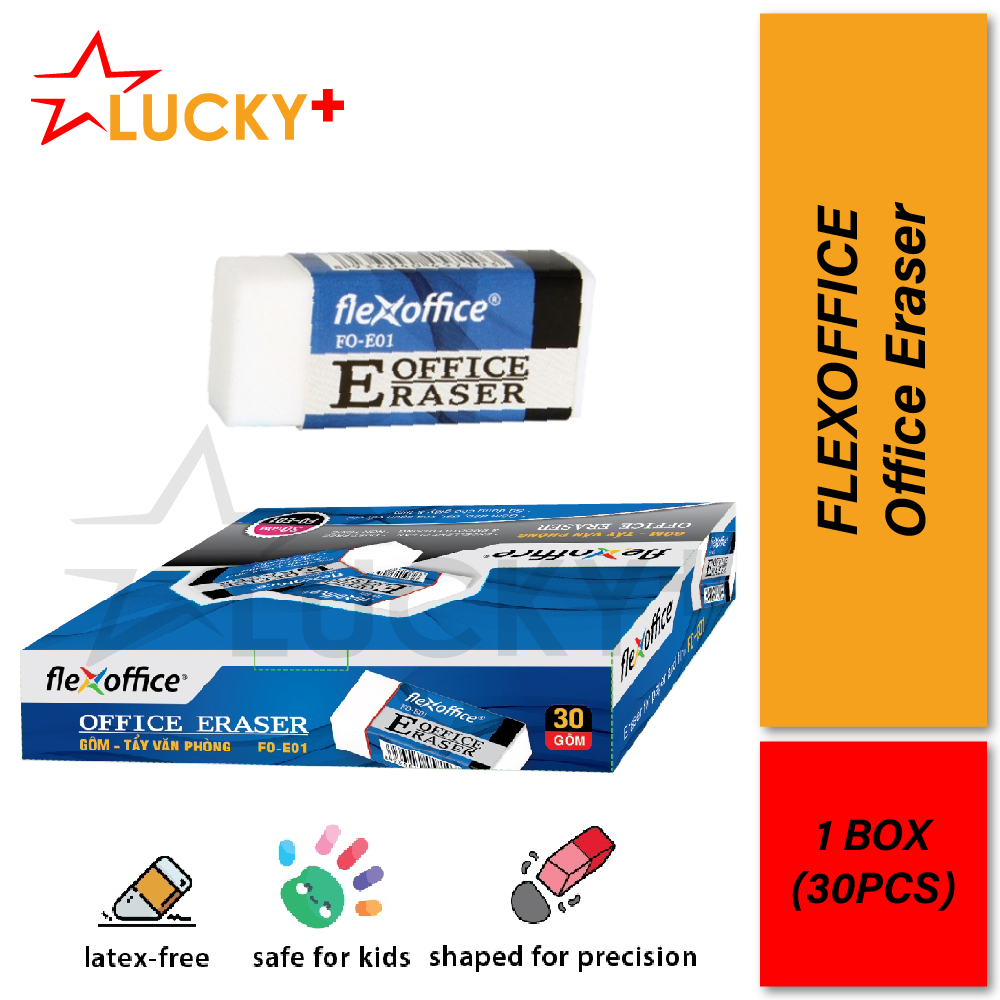 FlexOffice Office Eraser (1box/30'pcs) Dust-Free Eraser | Rubber | Pemadam Putih | Shopee Malaysia