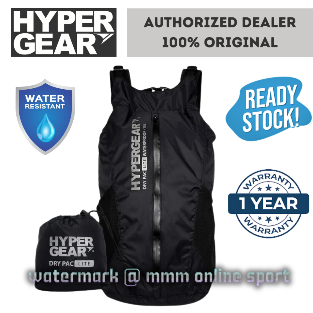 Hypergear Dry Pac Lite 15L Backpack Hiking Jogging Washable Lightweight ...