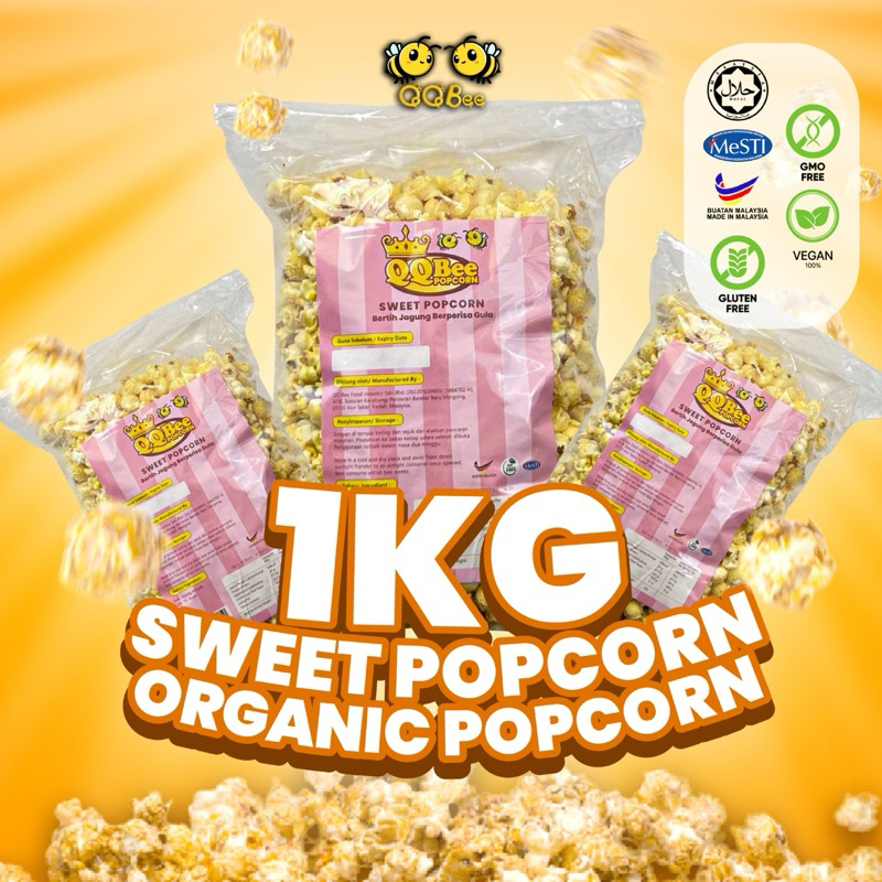 QQBEE TURKEY Popcorn Gula 1000g Fully Coated Mushroom Sweet Popcorn HALAL MESTI BUATAN MALAYSIA ...