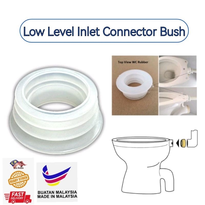 **Ready Stock** Toilet WC White Transperant PVC Cone for Lower Cistern ...