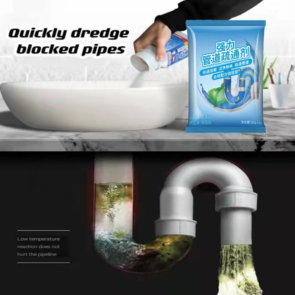 Drain Clog Remover Sink Pipe Cleaner Water Pipeline Clog Dredge Powder ...