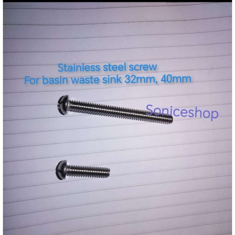 Stainless steel screw for basin waste sink 32mm, 40mm | Shopee Malaysia