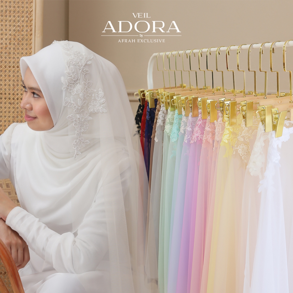 [VEIL LACE ADORA] Veil Nikah Tunang Soft Flowy Veil Pengantin Cantik ...