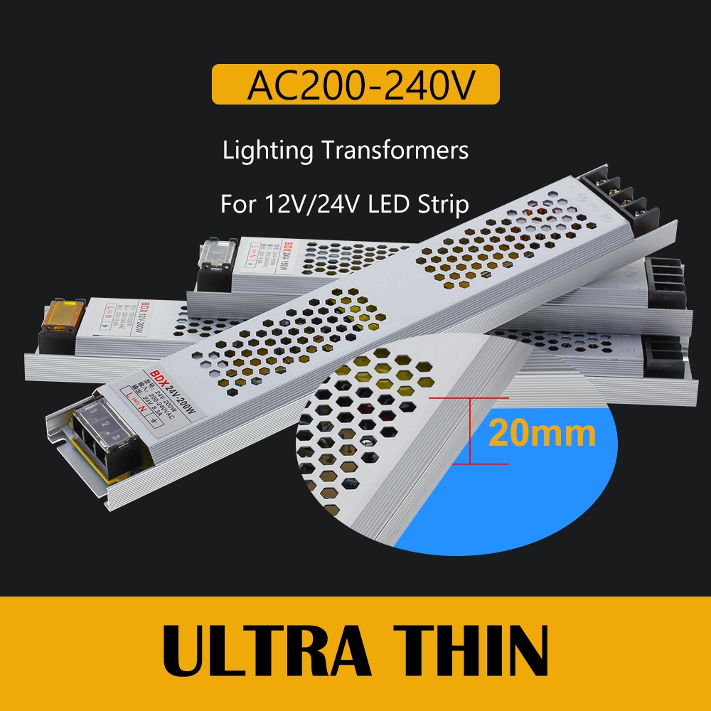 🔥IN Stock🔥Ultra Thin Power Supply DC12V 24V 60W 100W 150W 200W 300W 400W Lighting Transformers ...