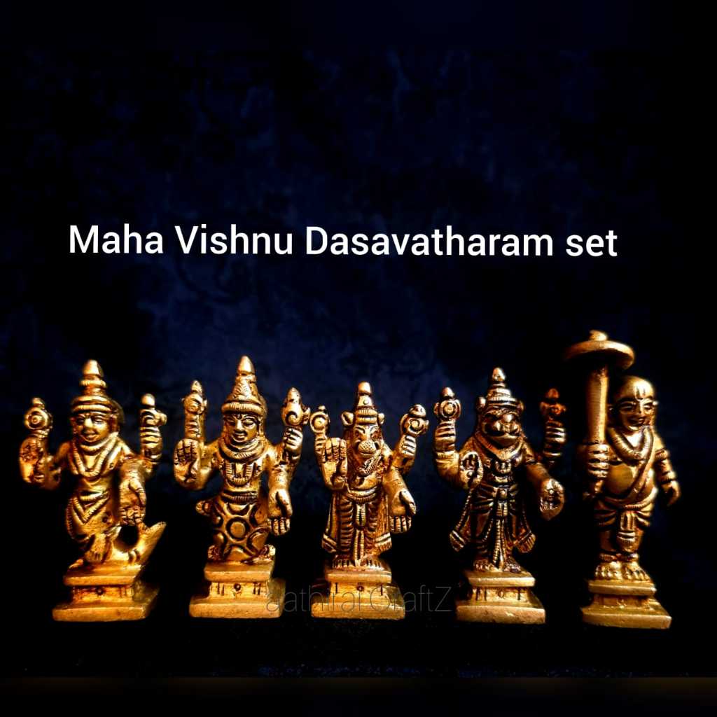 Dasavatharam Set Statue Brass Antique Finish / Maha Vishnu ...