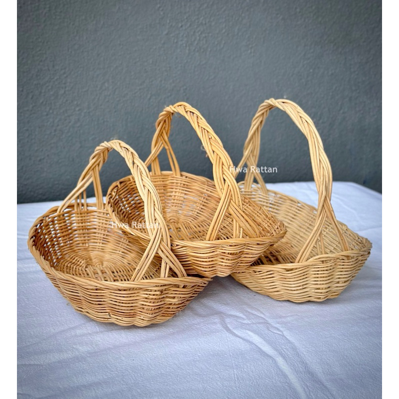 Jollie - Small size rattan basket decor utensils plate tissue tray raga ...
