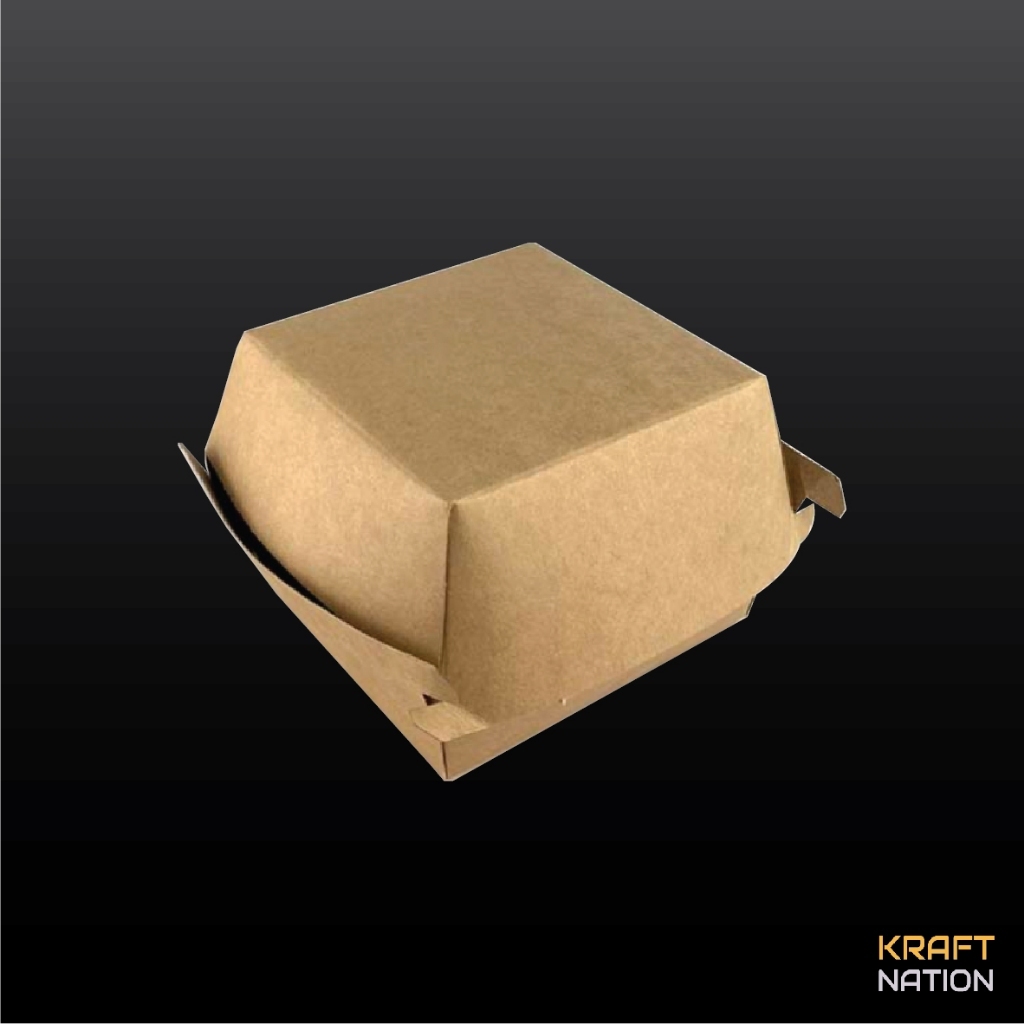 [Bundle] 50pcs Paper Burger Box / Pancake Box / Tart Box / Kuih Muih ...