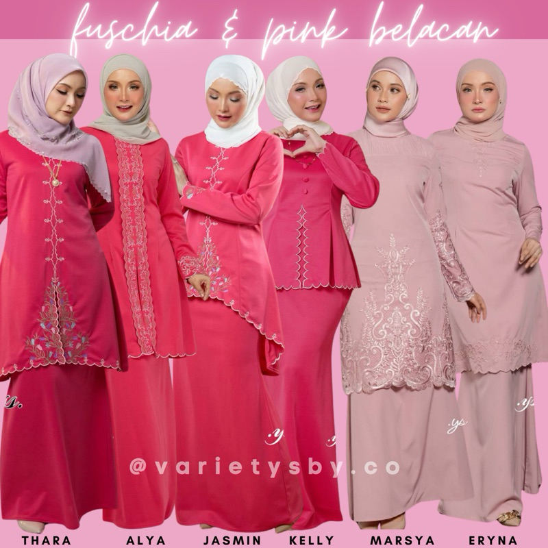 🔥🔥BAJU KURUNG BRIDESMAID RAYA COLOR FUSCHIA & PINK BELACAN HOT COLOR🔥🔥 ...