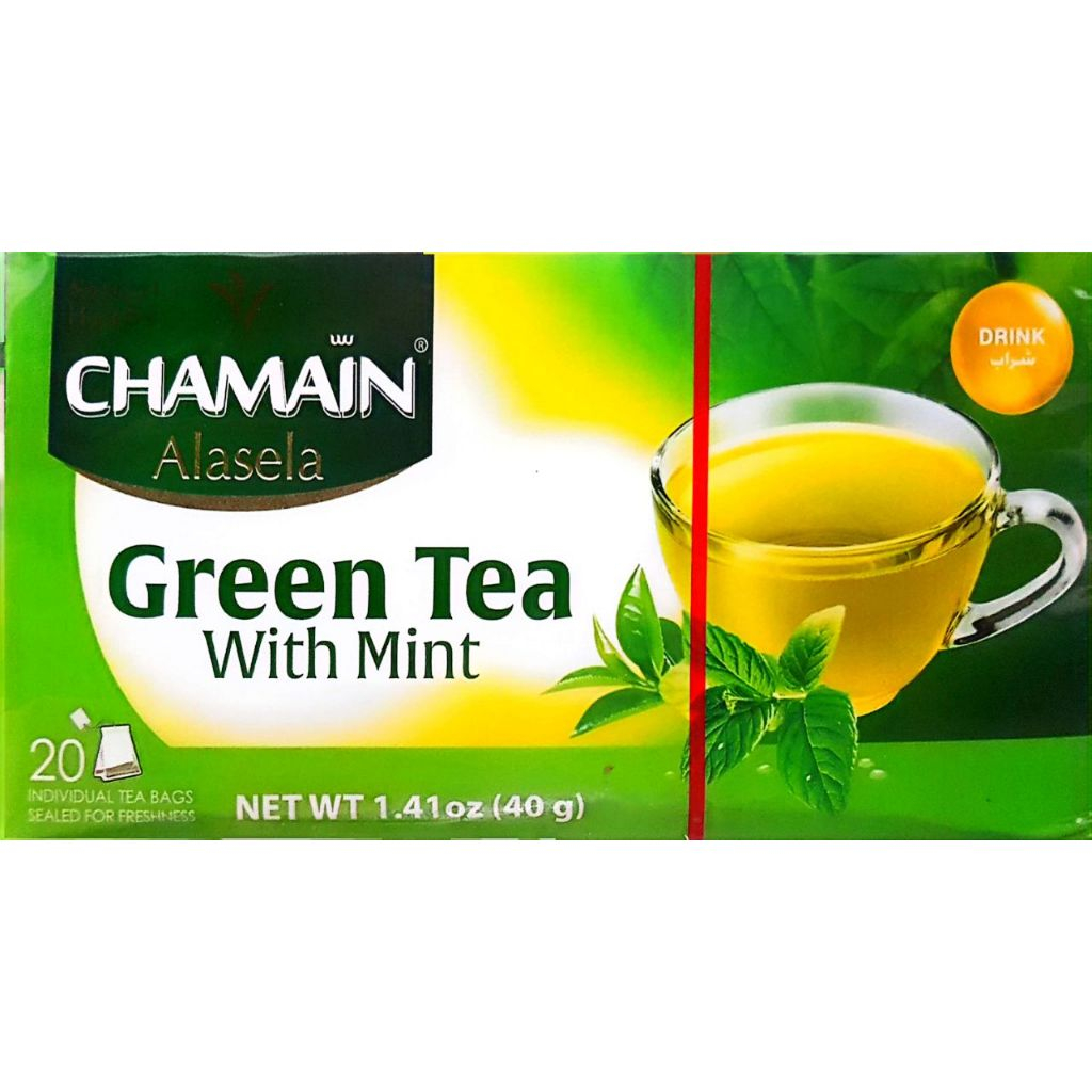 HERBAL TEA ( With Mint ) CHAMAIN Green Tea Imported from Syria (20 tea ...