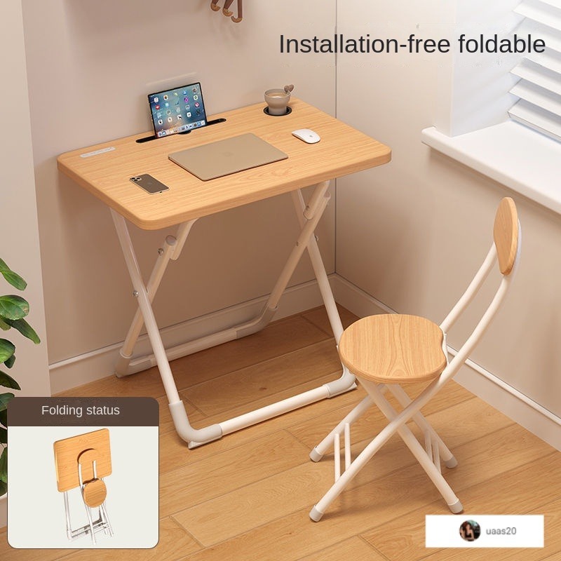 Small table foldable desk simple computer table bedside table study ...