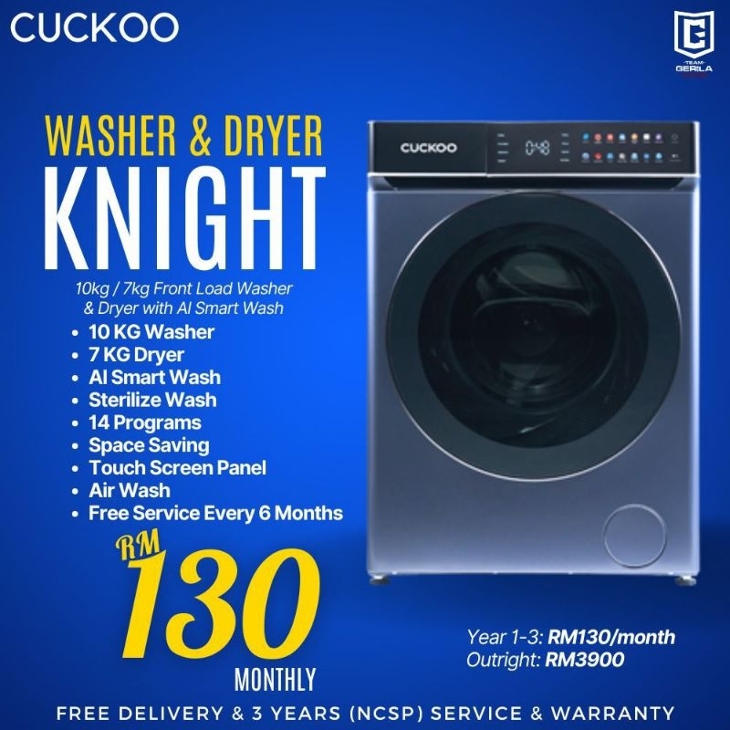 𝗖𝗨𝗖𝗞𝗢𝗢 𝗞𝗻𝗶𝗴𝗵𝘁: 𝗪𝗮𝘀𝗵𝗲𝗿 + 𝗗𝗿𝘆𝗲𝗿 𝟮 𝗶𝗻 𝟭 (𝗥𝗠 𝟭𝟯𝟬 𝗣𝗲𝗿 𝗠𝗼𝗻𝘁𝗵) | Shopee Malaysia