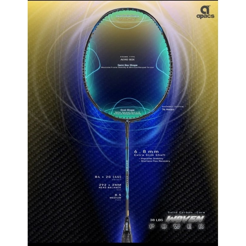 APACS WOVEN POWER (Frame Only) FREE 1x FELET T-SHIRT | Shopee Malaysia