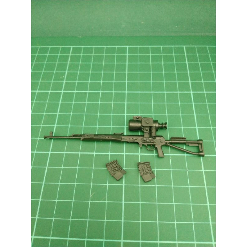 1/12 scale weapon toy sniper rifle SVDS with 2 removable magazines ...