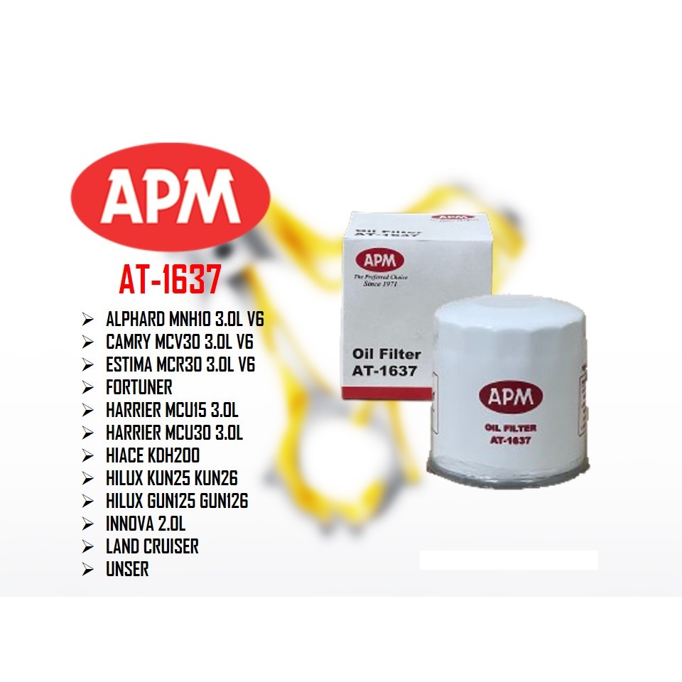 APM Oil Filter - Toyota Hilux KUN25 KUN26 GUN125 Hiace Innova Unser ...