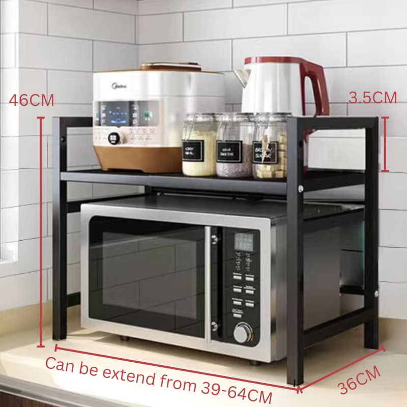 Rak Dapur Microwave Rack Adjustable Oven Rack Kitchen Rack Kitchen ...