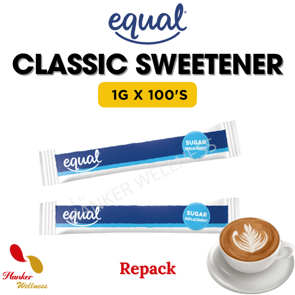 EQUAL Classic Sweetener Sticks Sugar Replacement Zero Calorie Sweetened ...