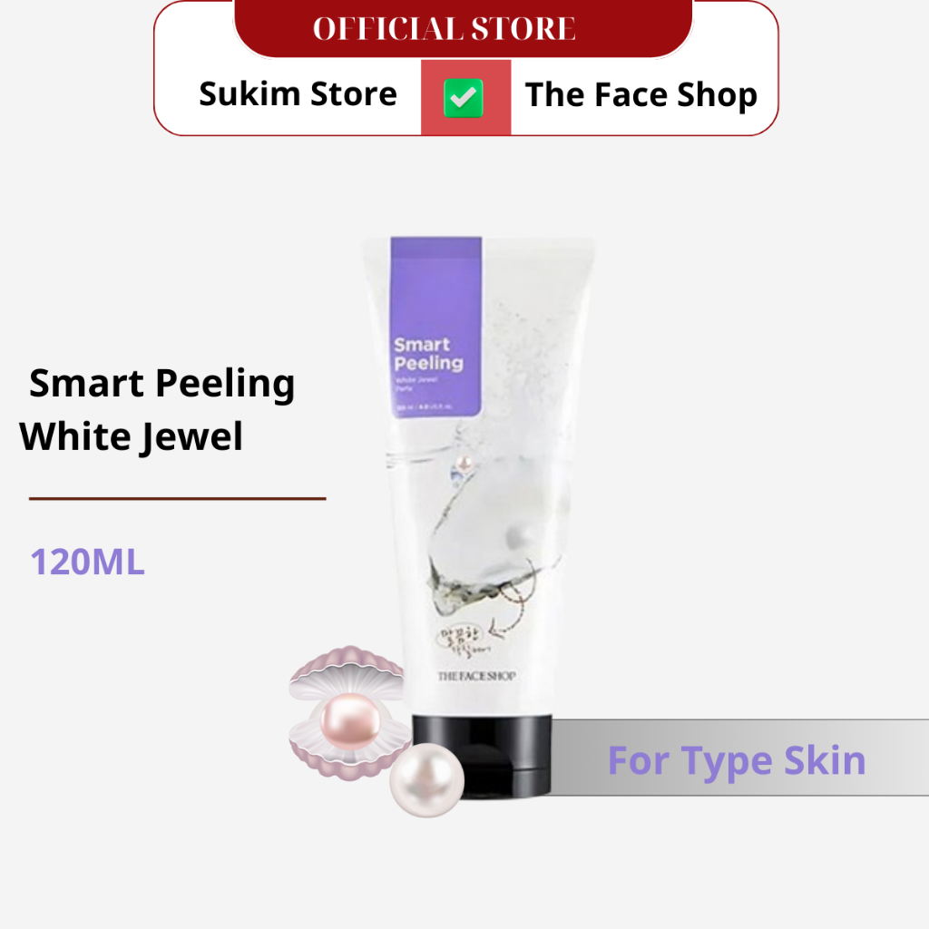 The Face Shop Korean pearl facial scrub Smart Peeling White Jewel 120ml | Shopee Malaysia