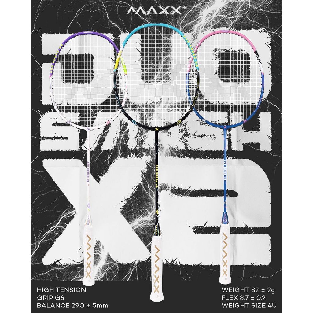 MAXX DUO SMASH X2 (FREE STRING + GRIP)(UNSTRUNG) | Shopee Malaysia