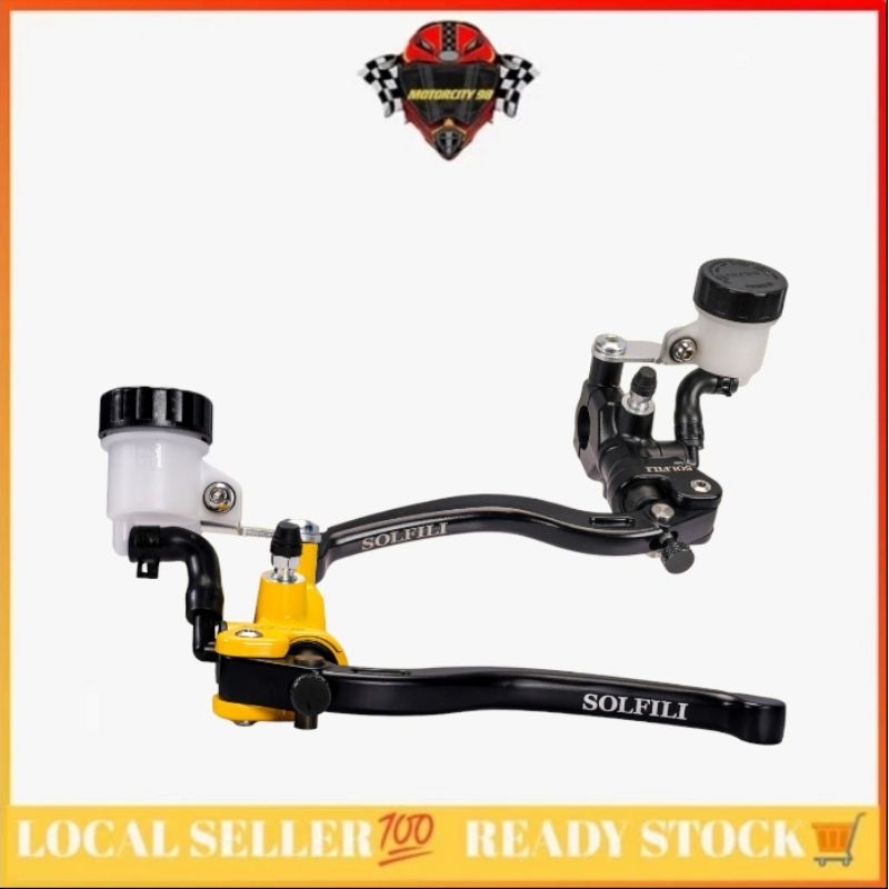 SOLFILI MB14 MASTER PUMP SET (14MM) DISC BRAKE PUMP KIRI KANAN Y16 R25 ...
