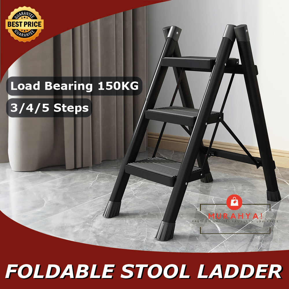 Tangga Lipat Ladder Heavy Duty Foldable Ladder Stool 2 in 1 Household 3 ...