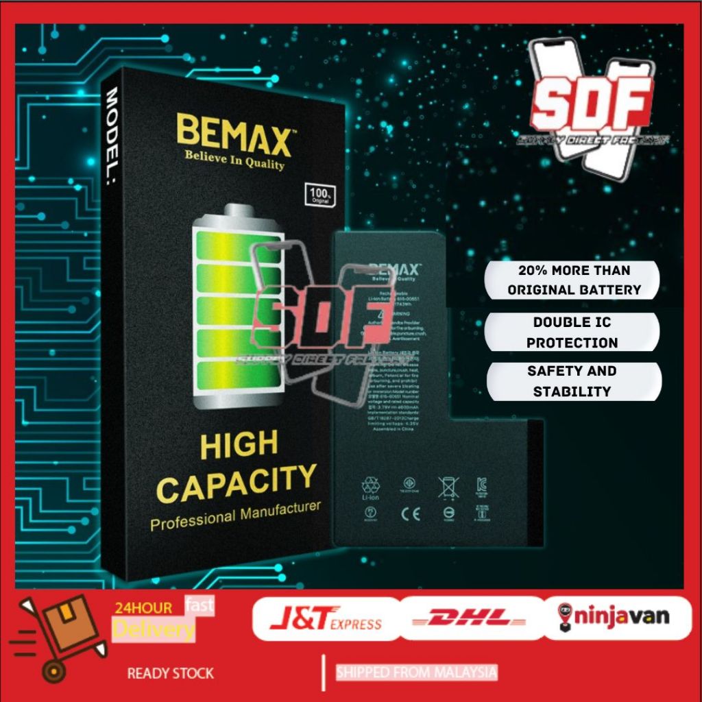 BEMAX HIGH CAPACITY COMPATIBLE BATTERY FOR X, XR, XS, XS Max ( 1 Month Warranty) | Shopee Malaysia