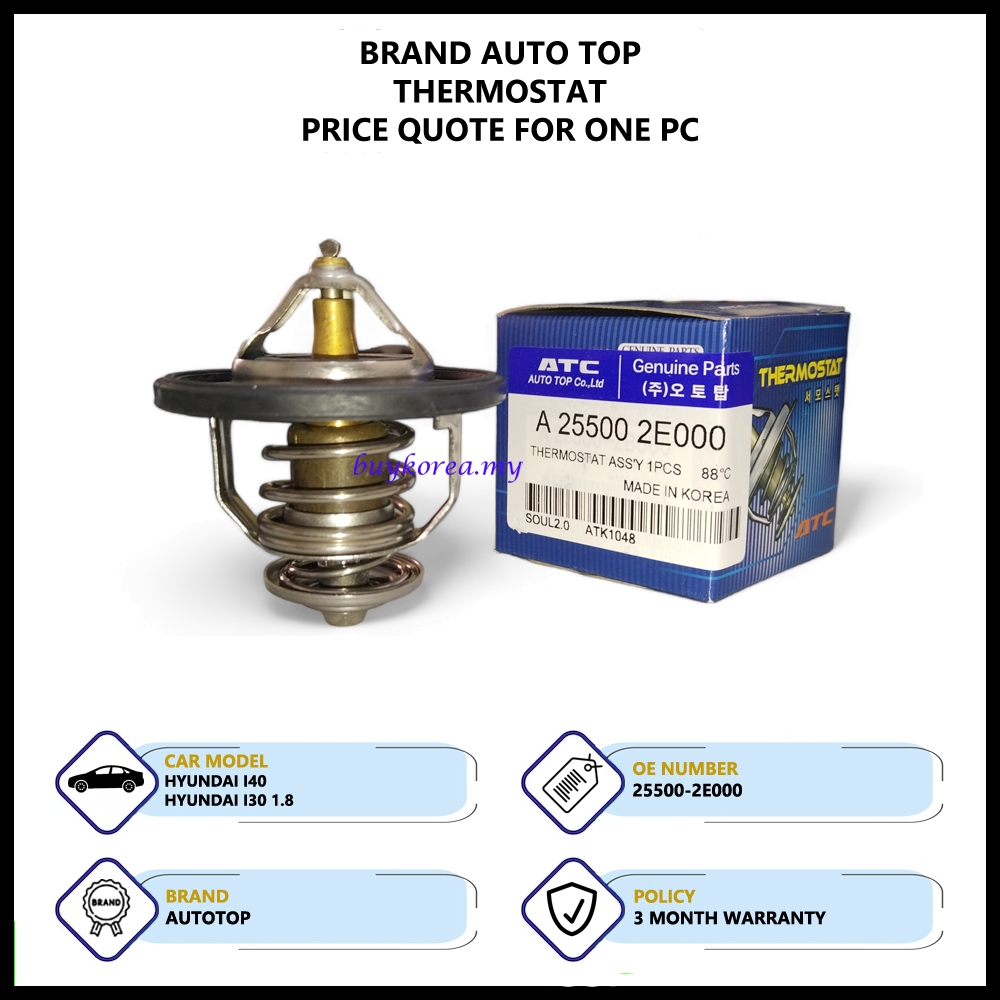 Hyundai I40 / Hyundai I30 1.8 Korea Auto Top Thermostat (25500-2E000 ...