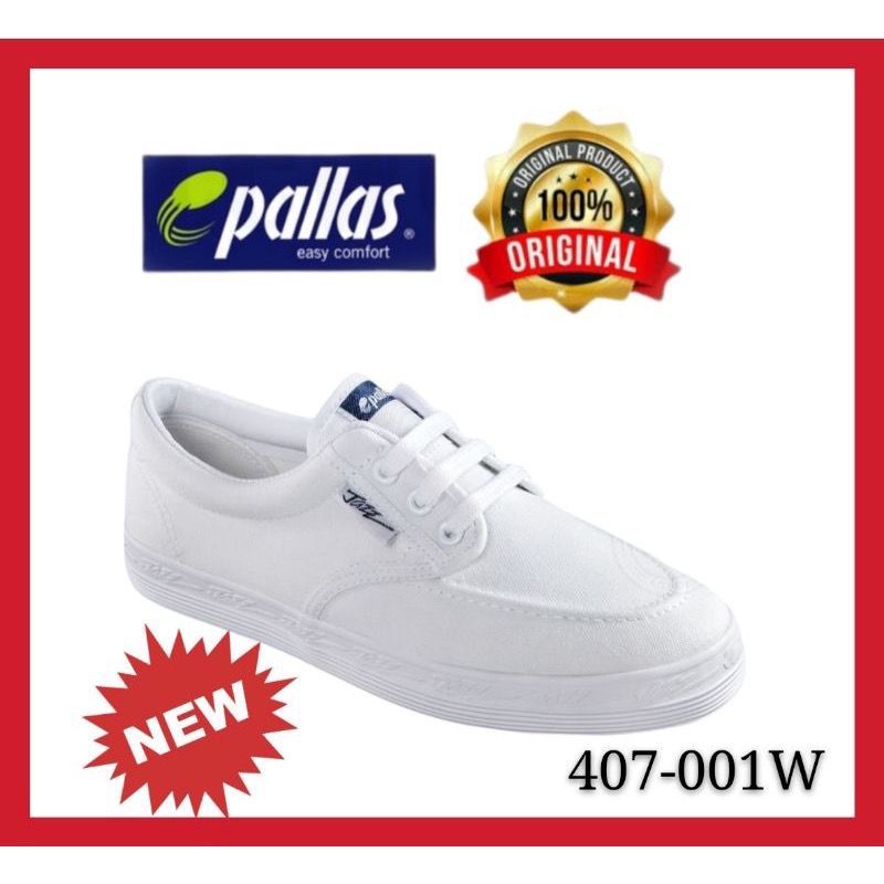Pallas Jazz White Low Cut Shoes Lace#407-001W (New Arrival) | Shopee ...