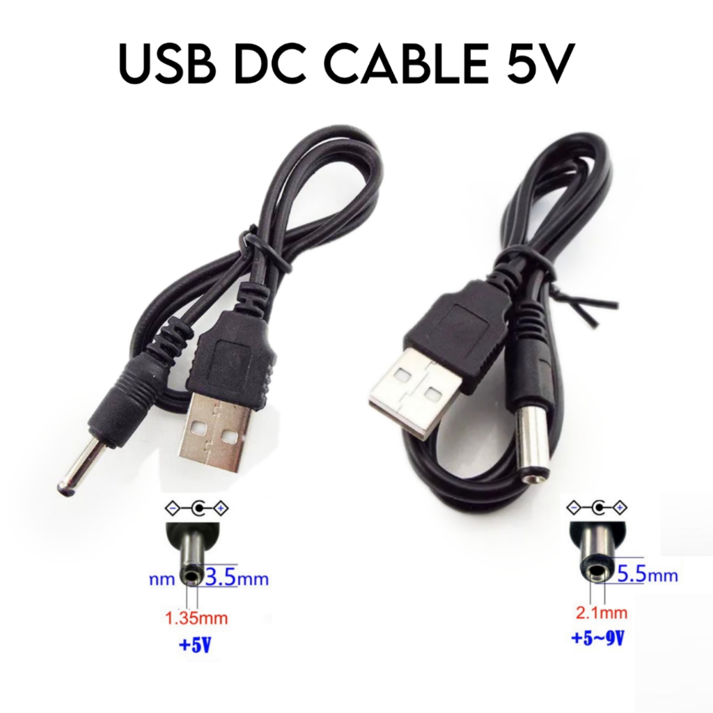 USB to DC 5V Cable 3.5MM / 5.5MM Plug jack Power Cable SVI Cloud 3Pro ...