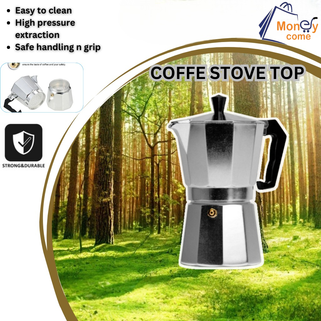 150ML & 300ML Coffee Pot Moka Pot Octagonal Aluminum Pot Coffee Maker ...