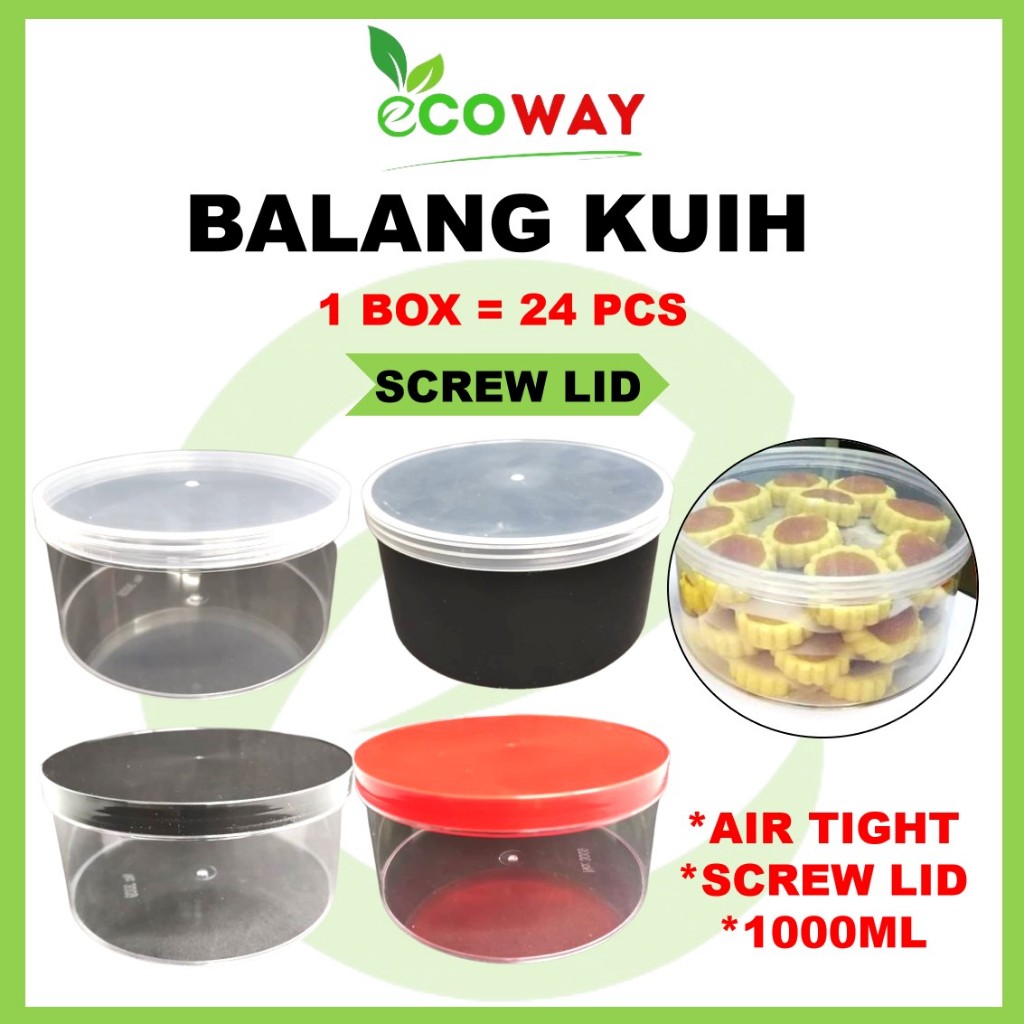 24PCS 3009 Kuih Raya Cookies Snacks Air tight, Screw Lid Container ...