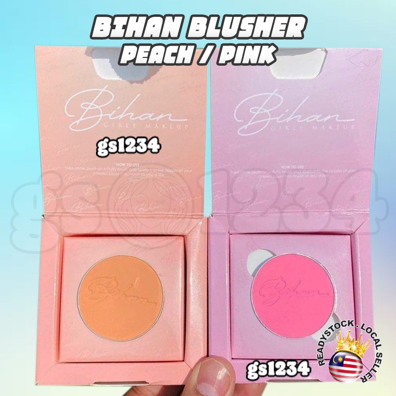 BIHAN BLUSHER SOFT PINK / SOFT ORANGE (bihan girly makeup) | Shopee ...