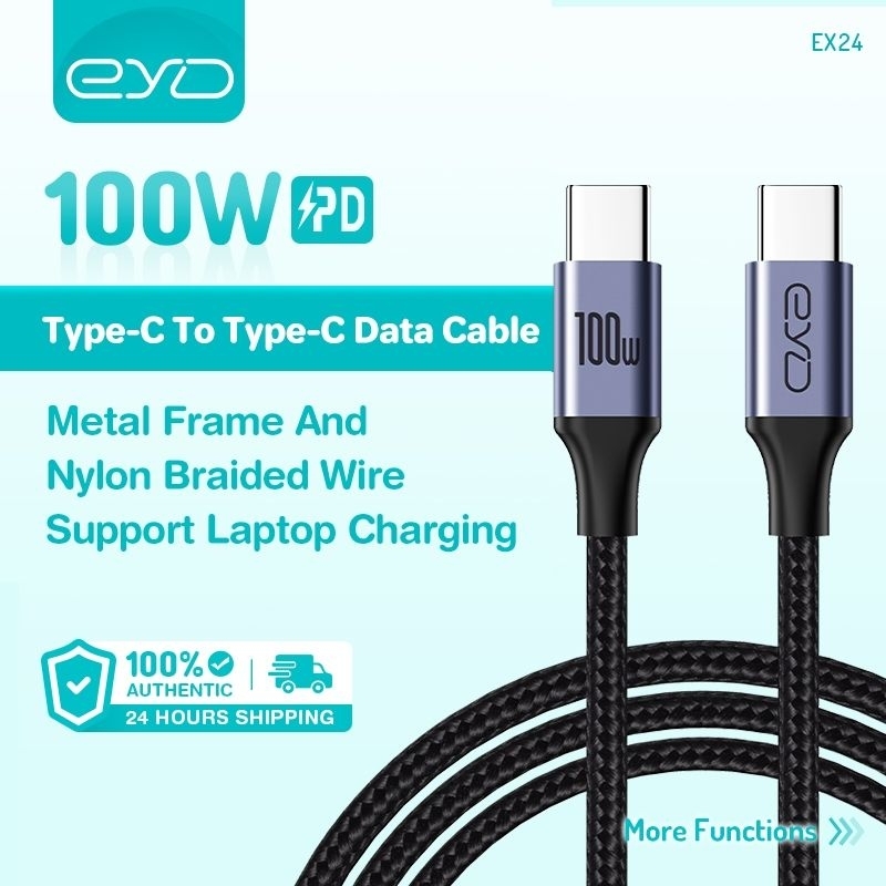 EYD EX23 PD 65W 3A TYPE-C TO USB-C CABLE QUICK CHARGE 3.0 FAST CHARGING ...