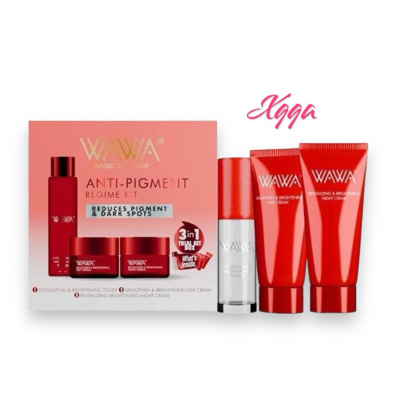 WAWA COSMETICS SKINCARE ANTI PIGMENT REGIME KIT 3in1 (trial size ...