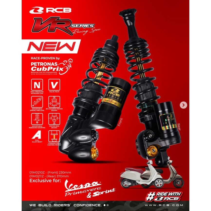 ABSORBER FORK FRONT & REAR ABSORBER RCB VR SERIES VESPA SPRINT ...