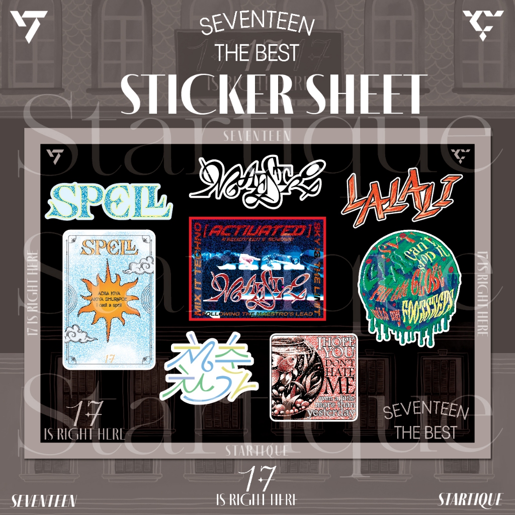 SEVENTEEN | 17 IS RIGHT HERE | STICKER SHEET AND STICKER PACK | Shopee ...