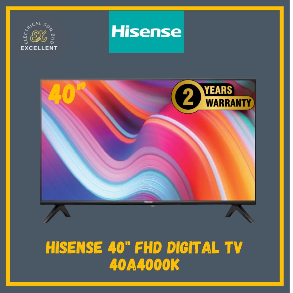 HISENSE 40" FHD FULL HD DIGITAL SMART TV 40A4000K TELEVISION | Shopee ...