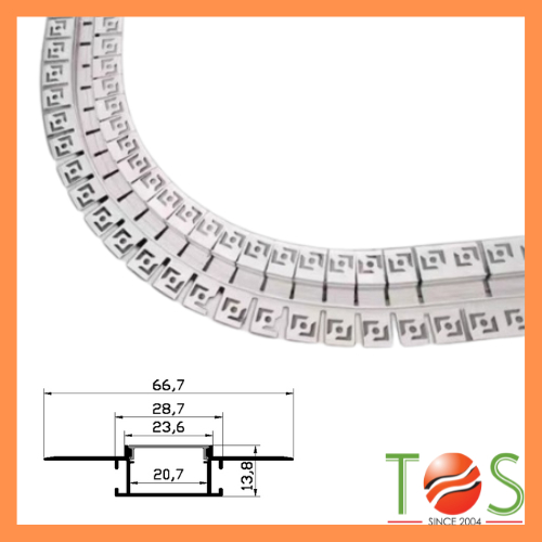 LUMY【0.5M/1M/1.5M/2M】U Shape Recessed LED Light Strip Aluminium Profile ...