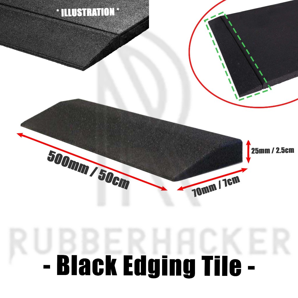 25MM THICK RUBBER GYM Tiles FLOOR MAT - 25mm x 500mm X 500mm (PRICE ...