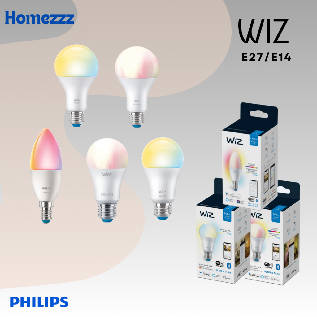 PHILIPS WIZ E27 LED SMART LIGHTING TUNABLE WHITE & COLOUR BULBS E14 CANDLE RGB | Shopee Malaysia