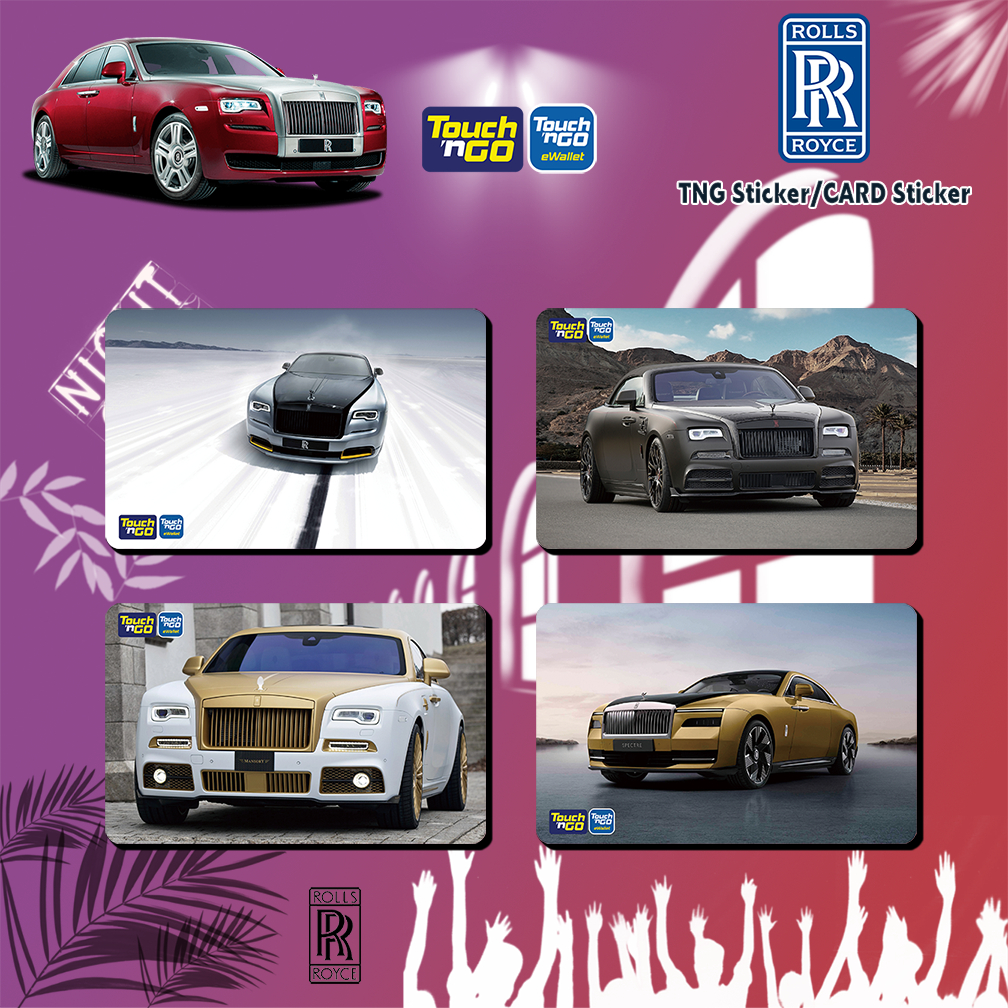 Rolls Royce Cars TNG Sticker - Tng Touch N Go/Bank Card Sticker Cover ...
