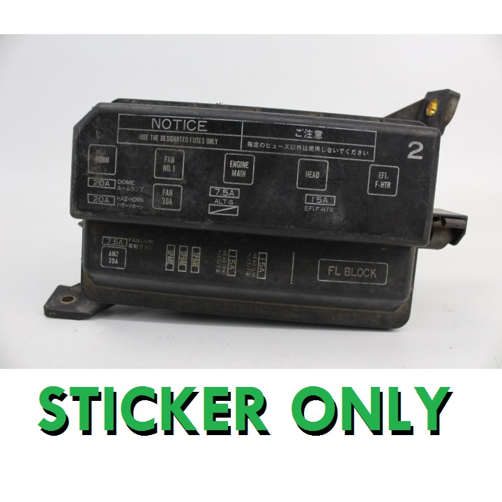 CFS634 Toyota SEG AE101 ae 101 and similar Under Hood Stiker Fusebox ...