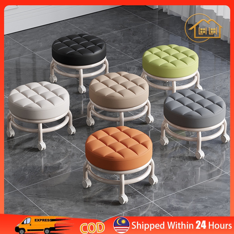 LI- Swivel Low Stool Children Chair With Wheels Small Stool Pulley ...