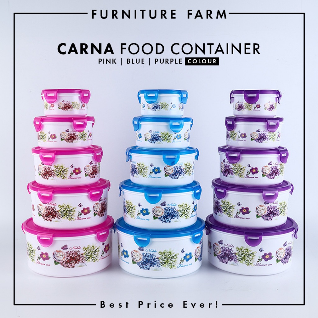 F&F: Carna food container set /kontena makanan/tupperware /bekas ...