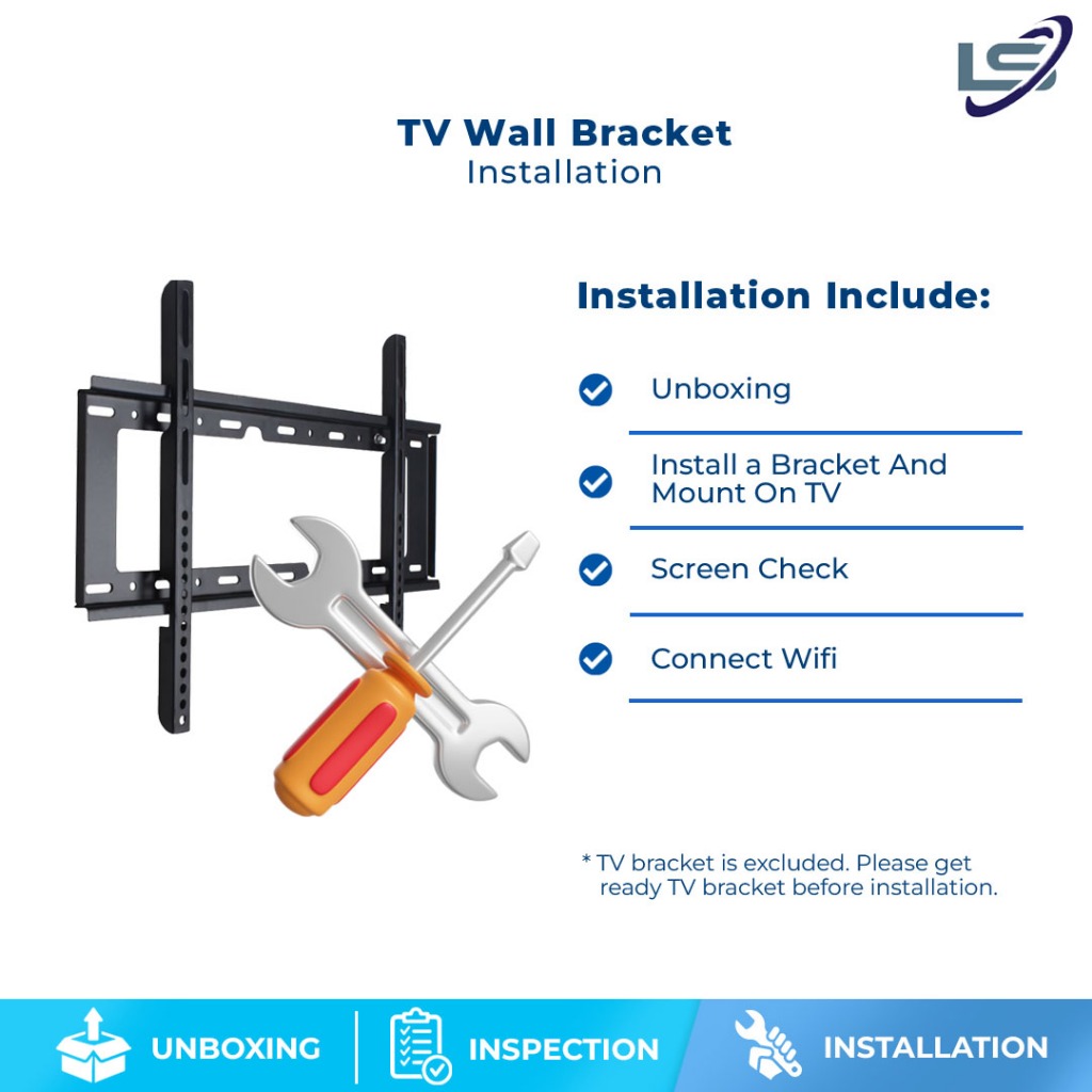 TV Bracket Wall Mount Installation Service | Unboxing + Inspection + TV Bracket Wall Mount ...