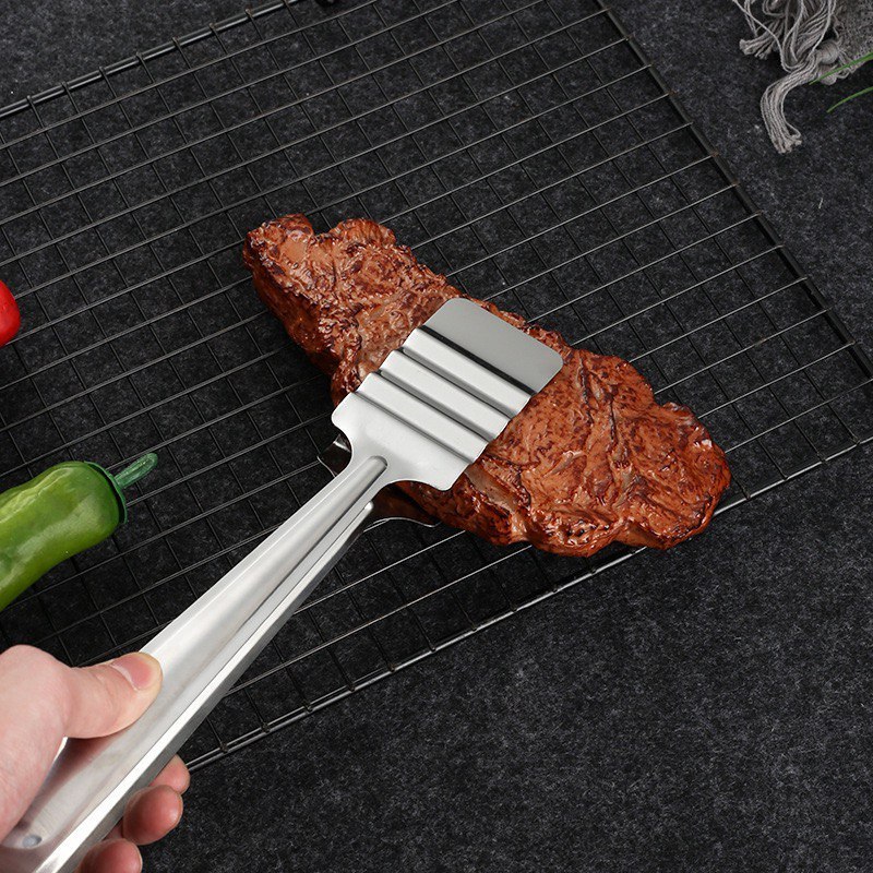 Multi Purpose Kitchen Serving Tong Stainless Steel Flat Lined Food ...