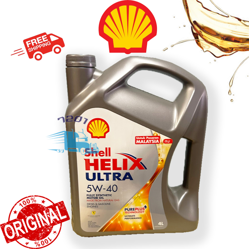 100%ORIGINAL SHELL 5W40 Helix Ultra Fully Synthetic Engine Oil 4L ...