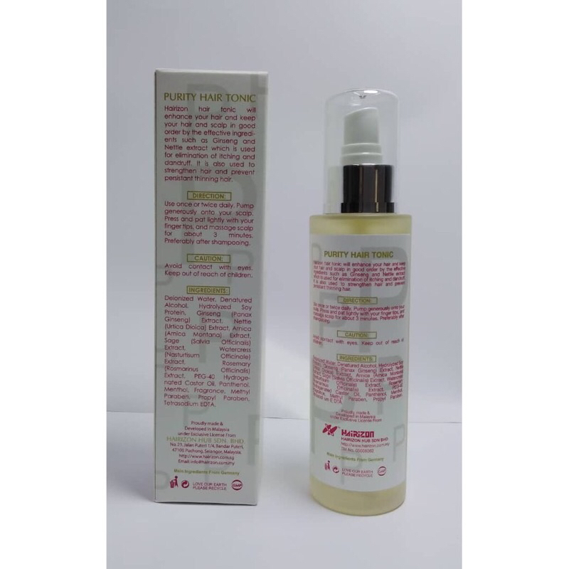Hairizon Profesional purity hair tonic 140ml | Shopee Malaysia